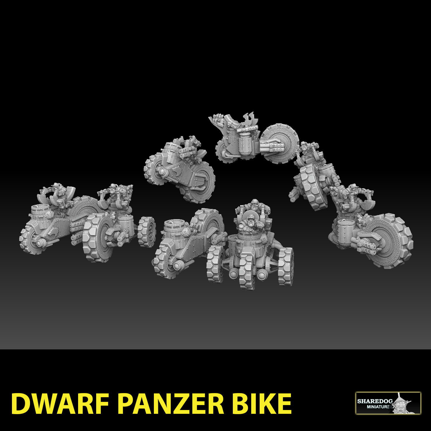 ⚔ Dwarf Panzer Bike・ 3D File for ・Cults