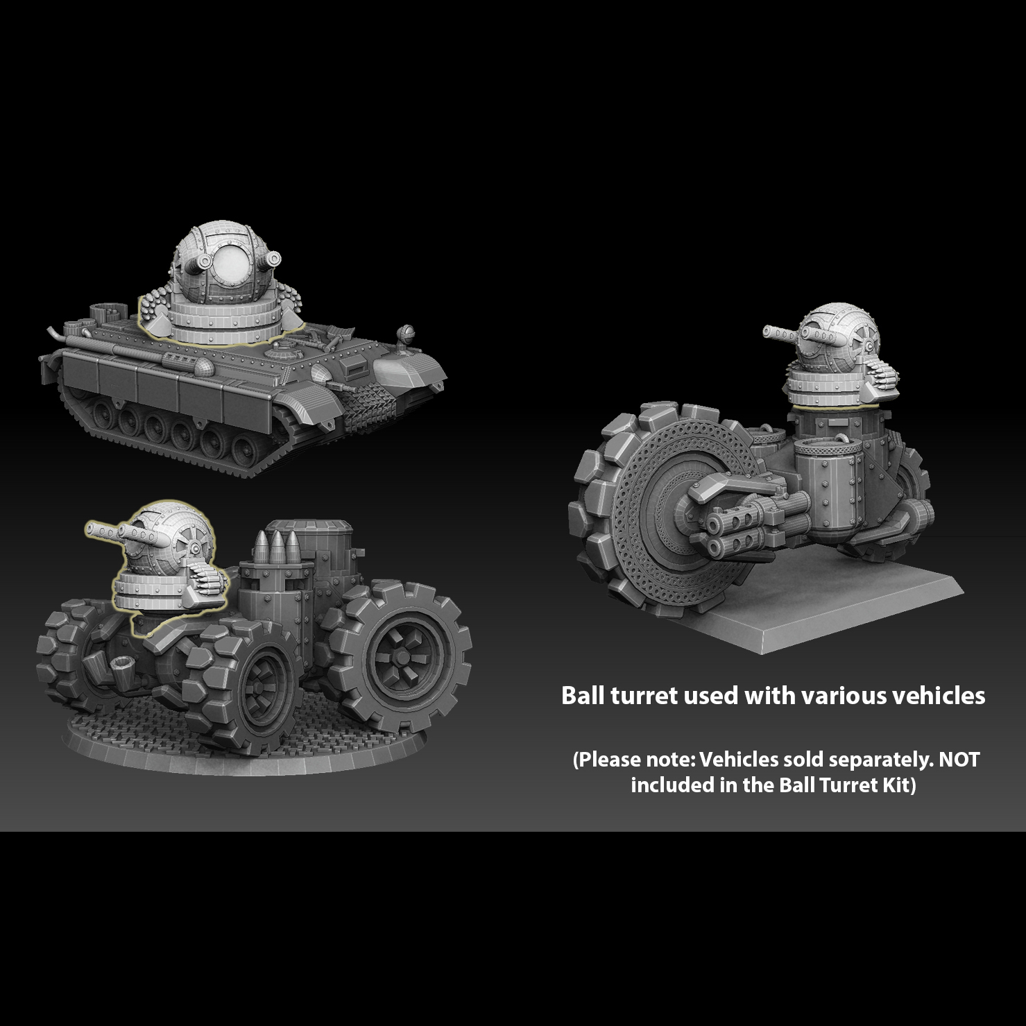 Ball Turret・ 3D File for ・Cults