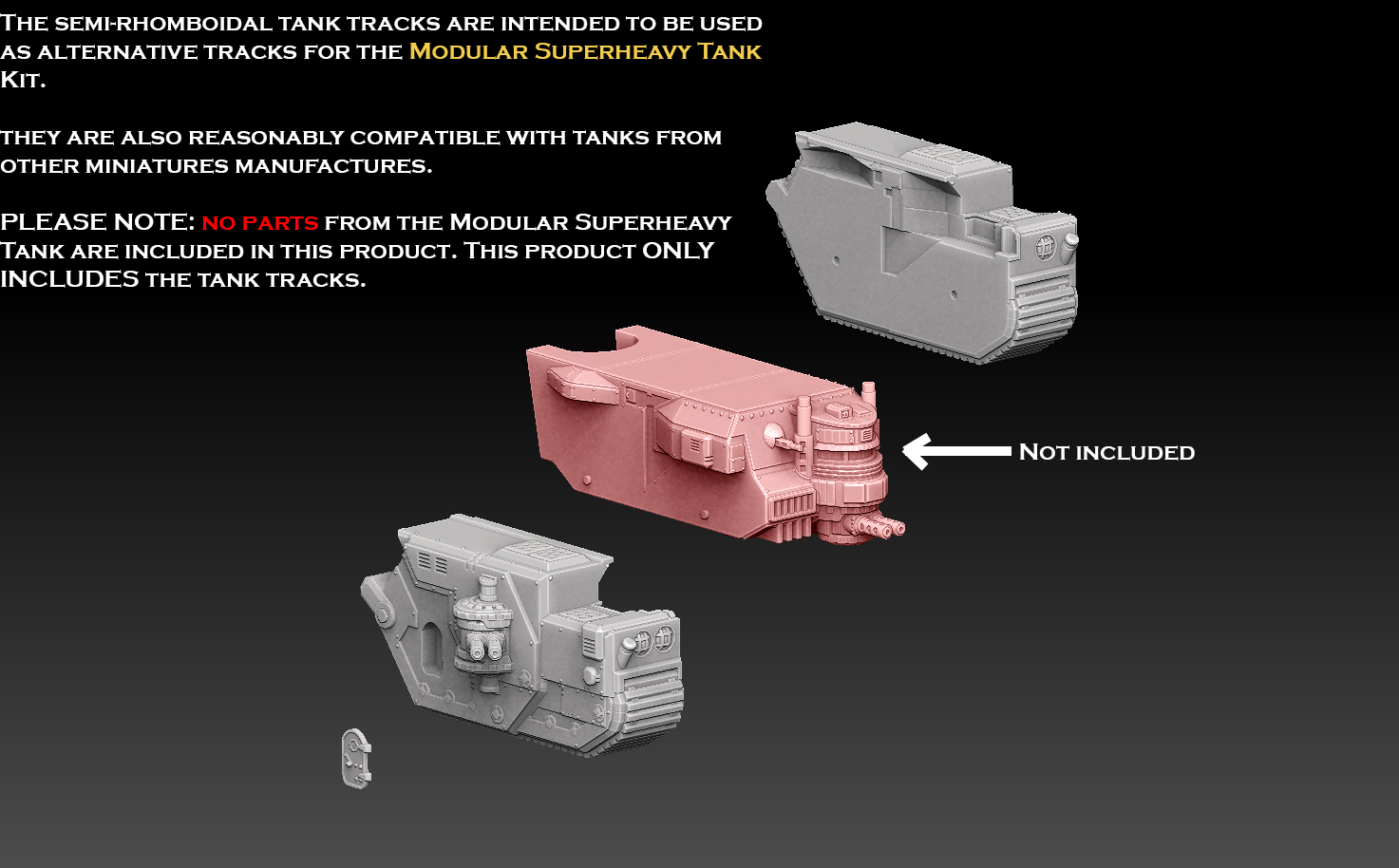 🪖 Semi- Rhomboid Tank Tracks・ 3D File for ・Cults
