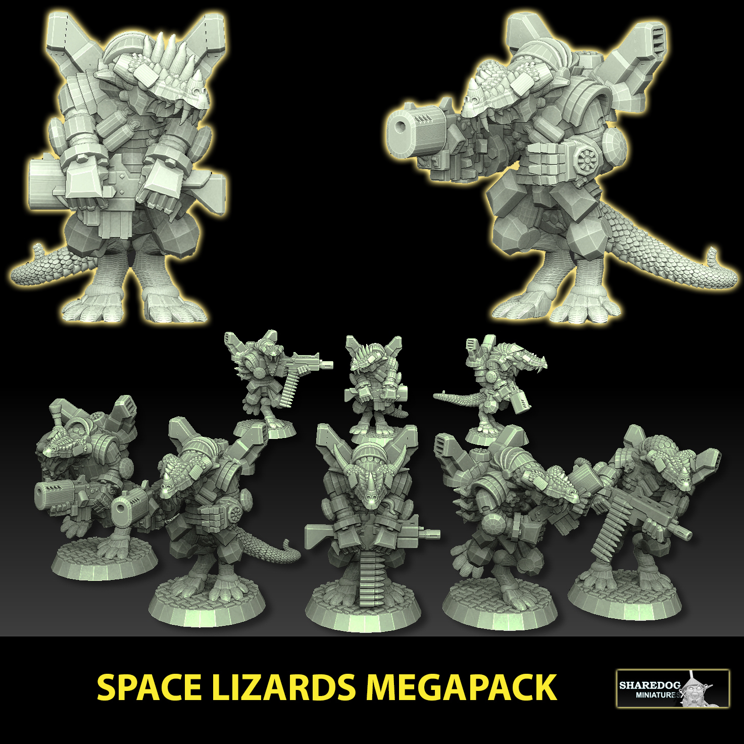 🛰 Space Lizards Megapack・ 3D File for ・Cults