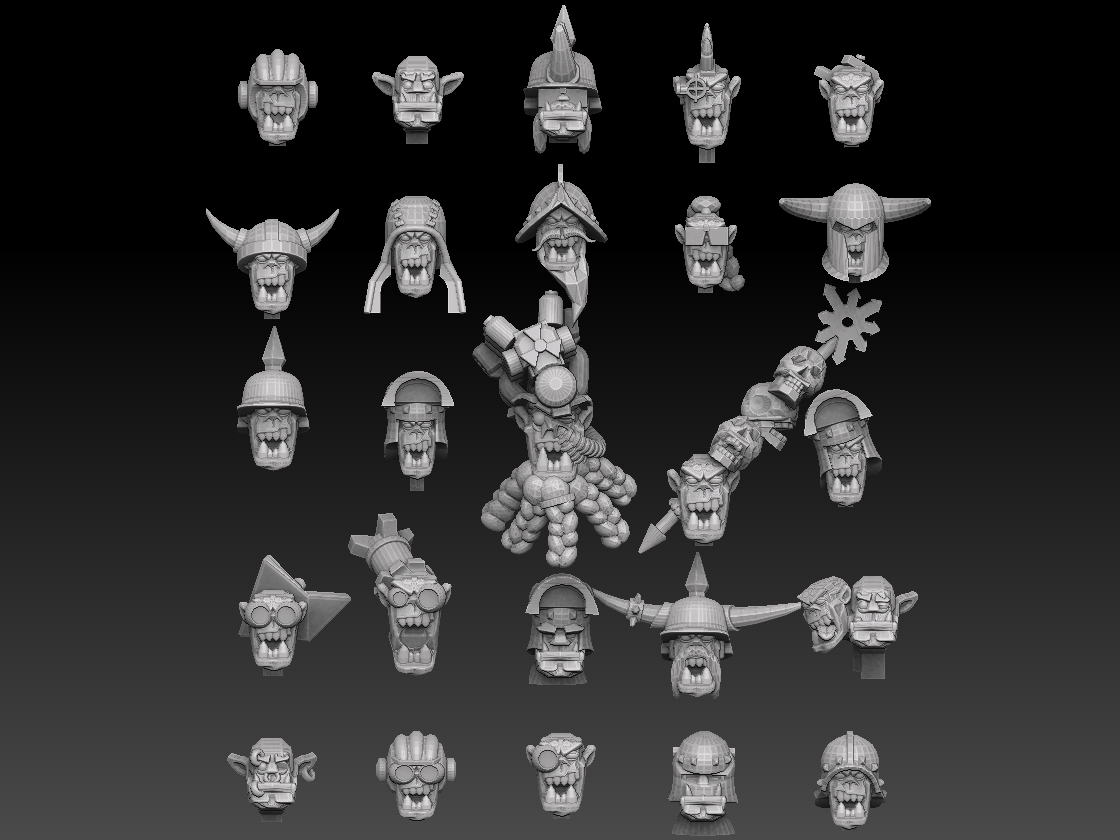STL file Orc Heads Megapack ⚔ ・3D printable model to download・Cults