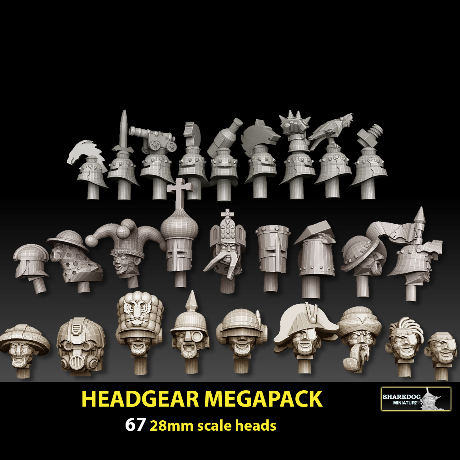 🪖 28mm Headgear Megapack・ 3D File for ・Cults