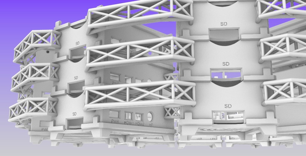 Free 3d File Raspberry Pi 4 Modular Radial Stacking Cluster Array 🔌 ・3d
