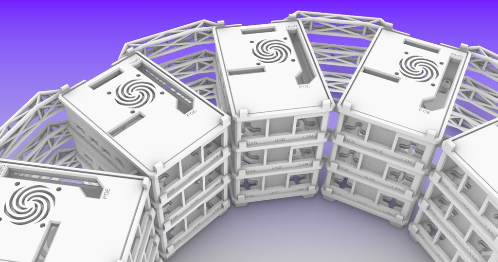 Free 3d File Raspberry Pi 4 Modular Radial Stacking Cluster Array 🔌 ・3d