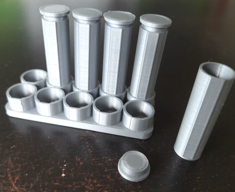 🔝 Mini screw top containers with stand (x5/x10/x20)・Free STL File for ...