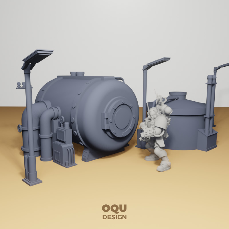 arquivo STL 28mm sci-fi terrain facility industrial city implants for ...