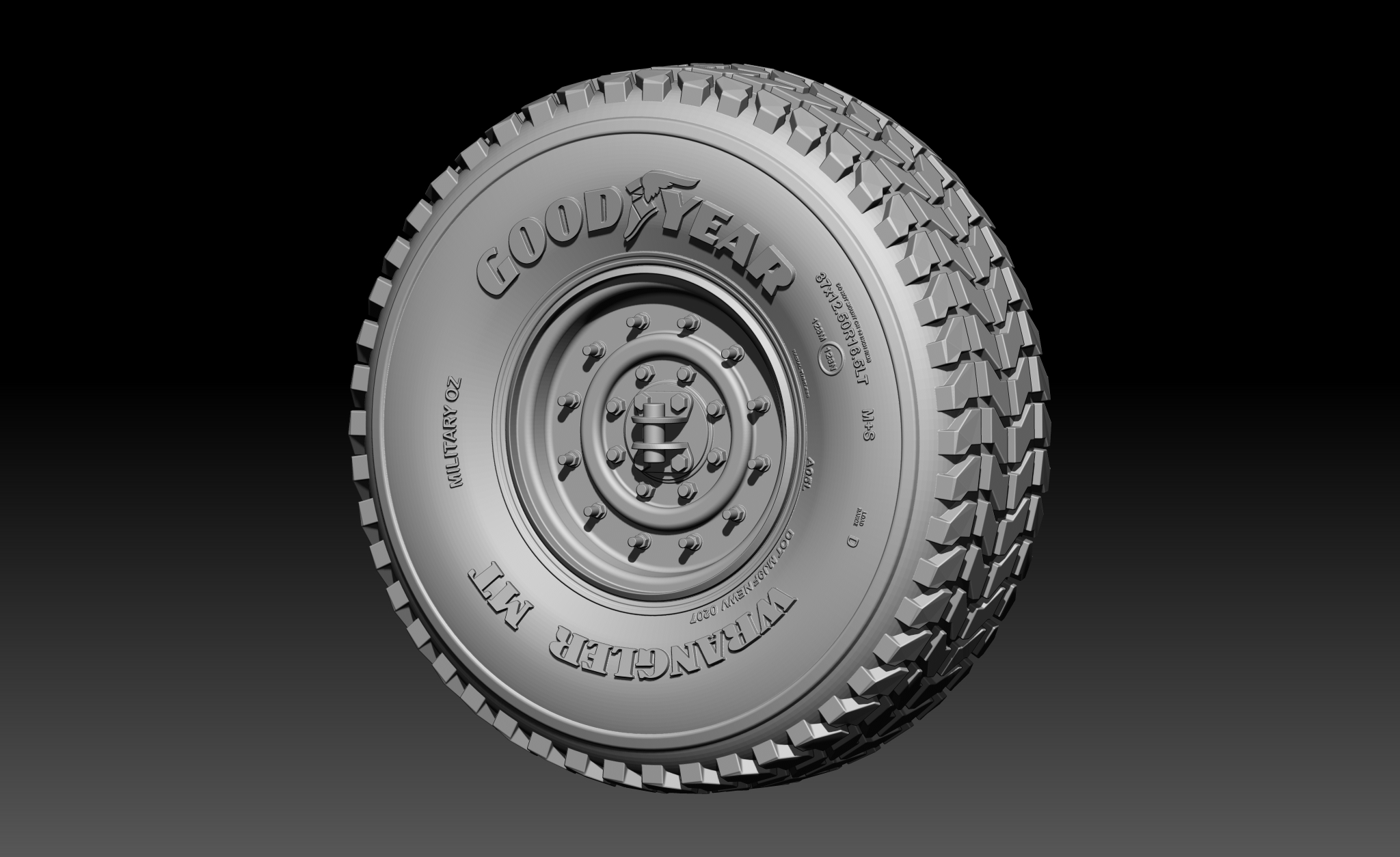 STL 文件 HMMWV (Humvee) Wrangler MT wheels 🛞 ・可下载 3D 打印创意・Cults