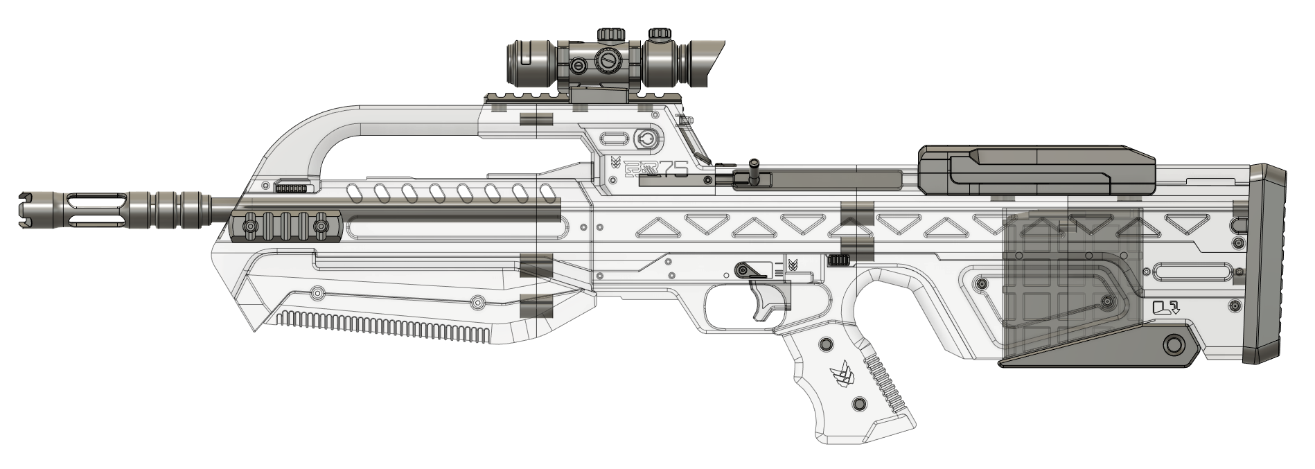 STL 文件 Halo Infinte BR75 😇 （OBJ）・可下载 3D 打印模型・Cults