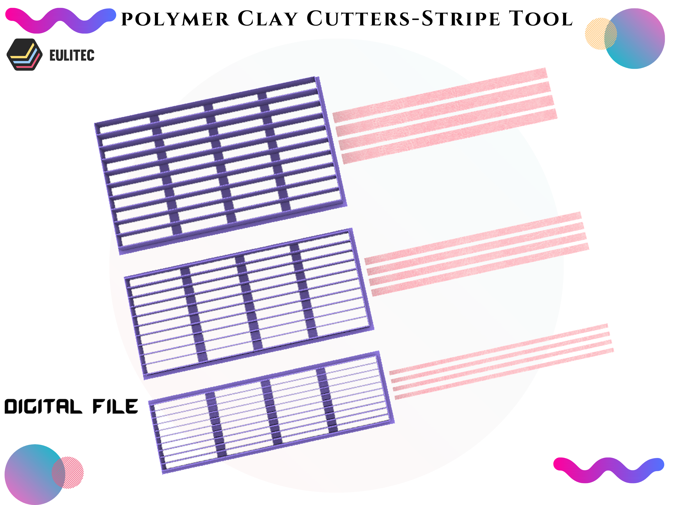 💍 POLYMER CLAY CUTTERS-stripe tool*3 size/EULITEC.COM/CC/COPYRIGHTED ...