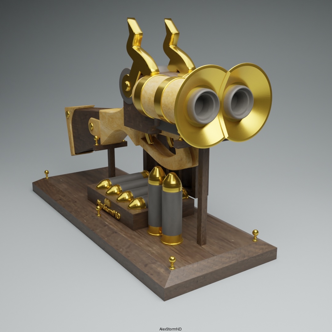 STL-Datei Steampunk doppelläufige Muskete 🎨 ・3D-Druck-Idee zum ...