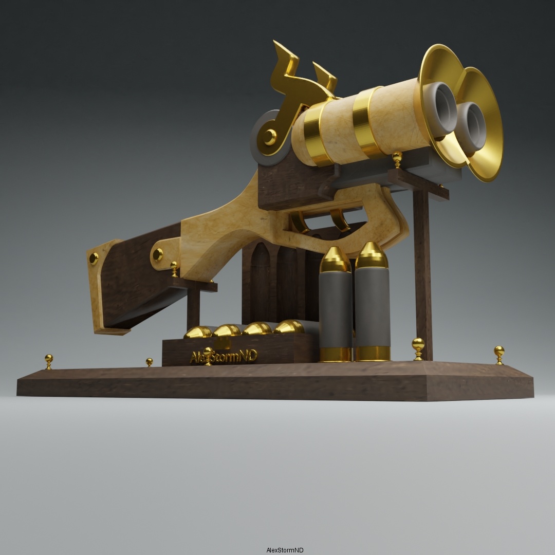 STL-Datei Steampunk doppelläufige Muskete 🎨 ・3D-Druck-Idee zum ...