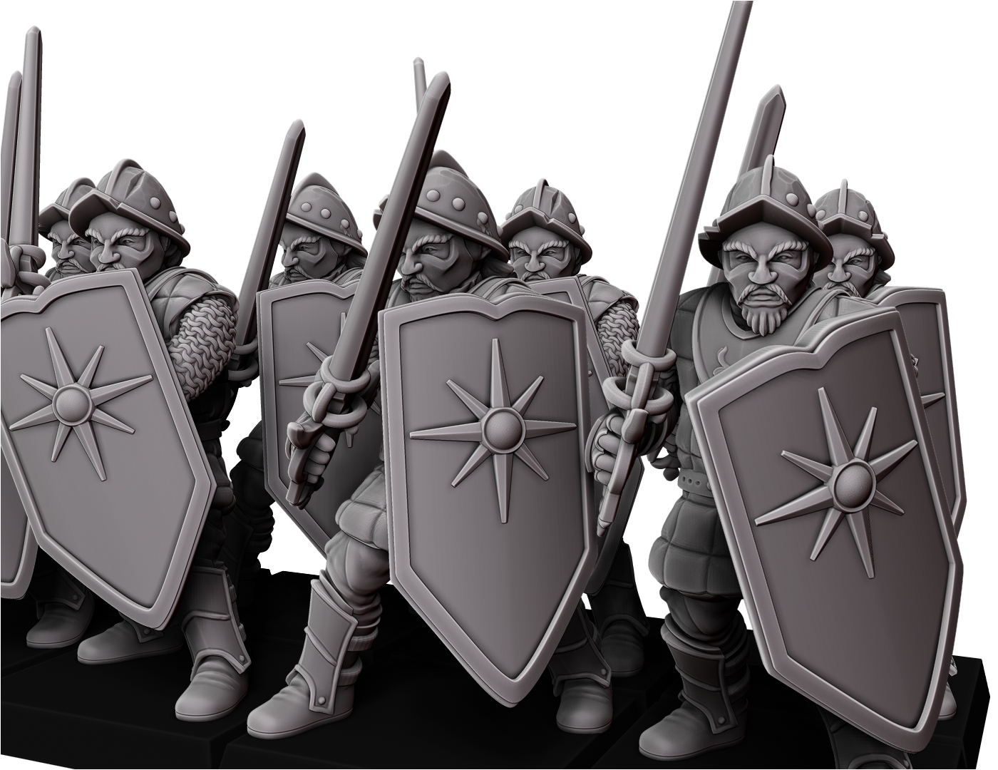 Файл STL Telmarines with Swords and Shields ⚔️・Дизайн для загрузки и 3D ...