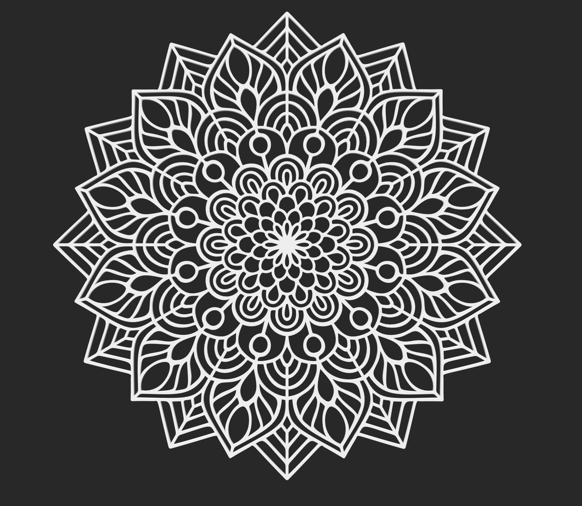 🪑 Mandala Placemat・Free STL File for ・Cults