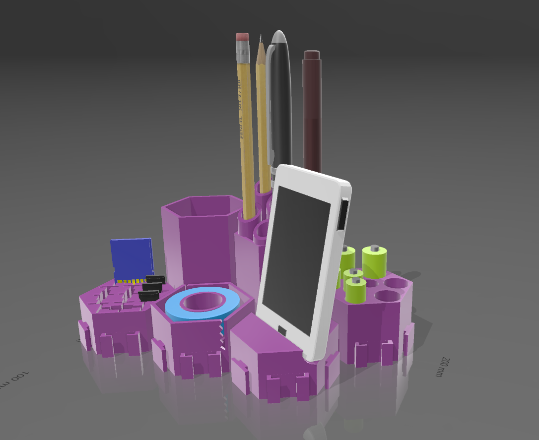 🏢 HexxDesk modular desktop organizer・Free STL File for ・Cults