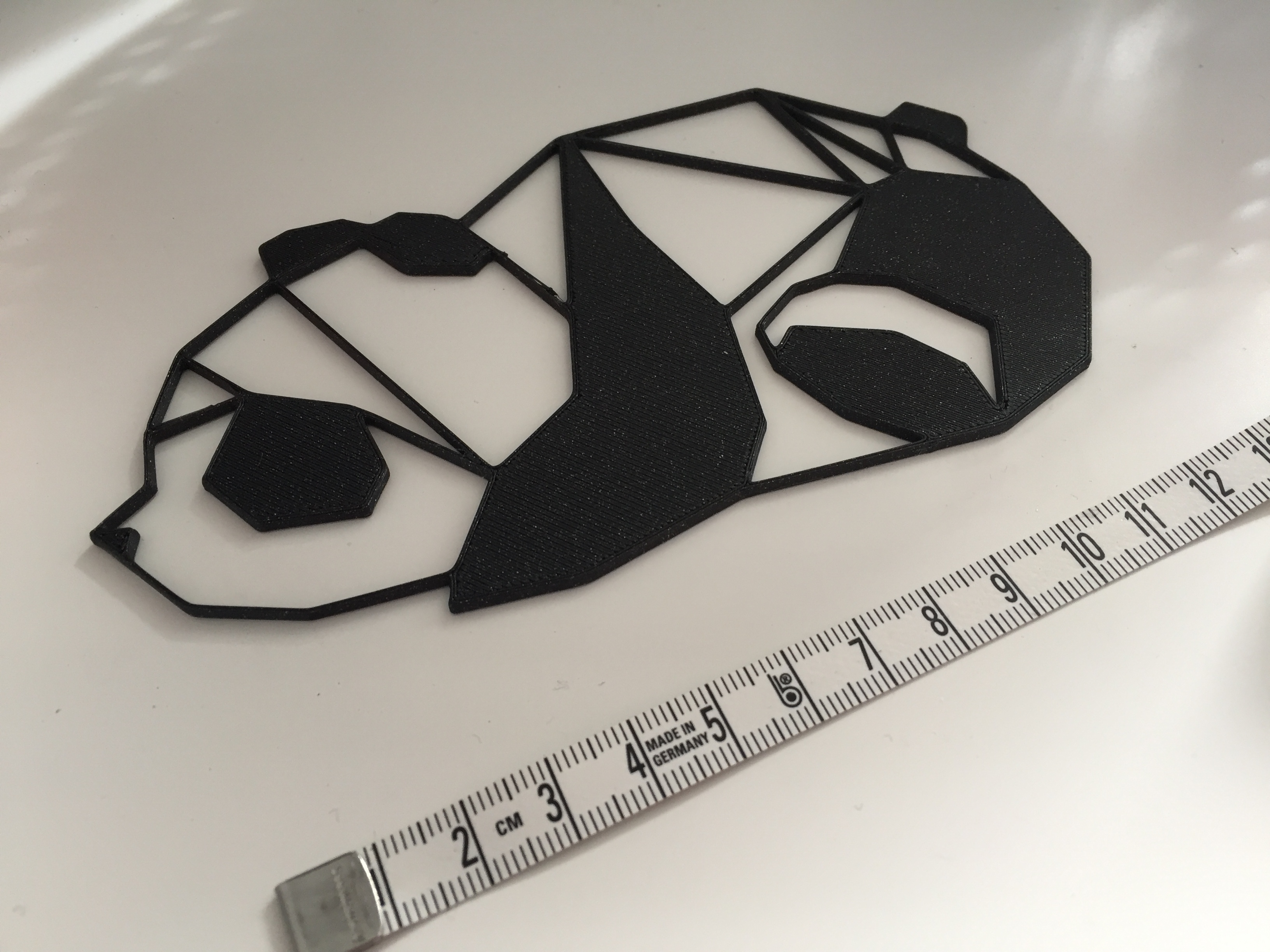 3D printed Panda Wall Sculpture 2D・Cults