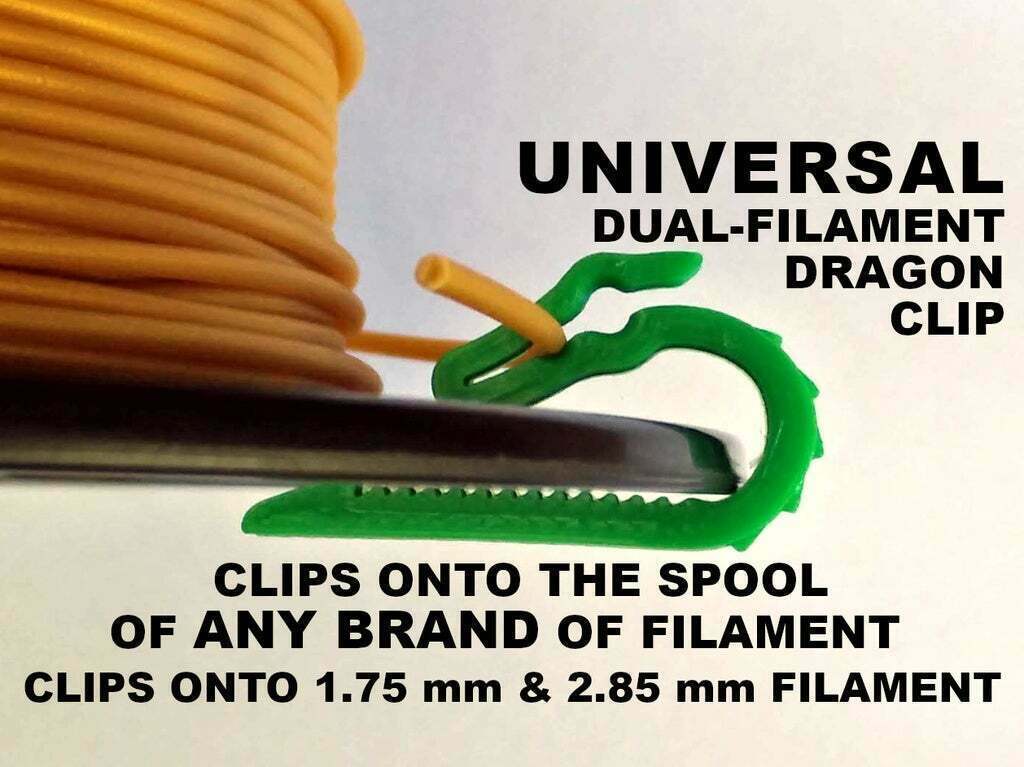 🪢 Universal Dual Filament Dragon Clip・Free STL File for ・Cults