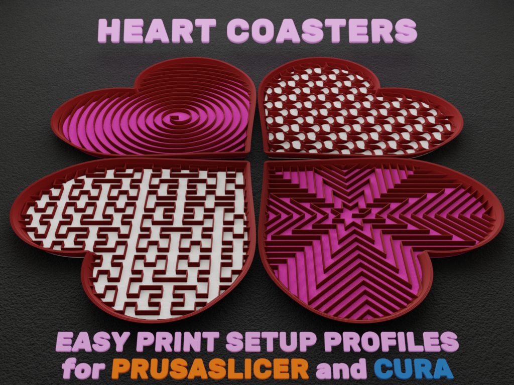 Free 3D file Stackable Heart Coasters 💜 ・Template to download and 3D ...