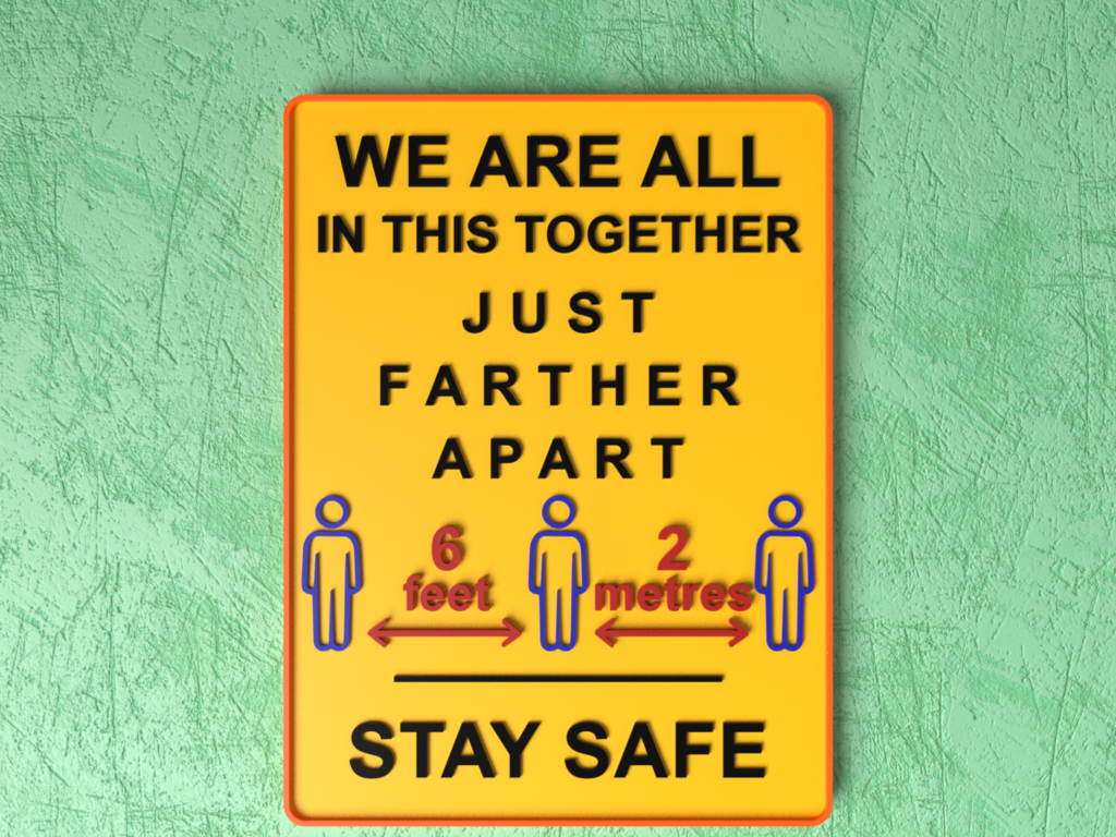 Бесплатный STL файл Customizable Safe Distance Sign - Together 🎨 (SCAD ...