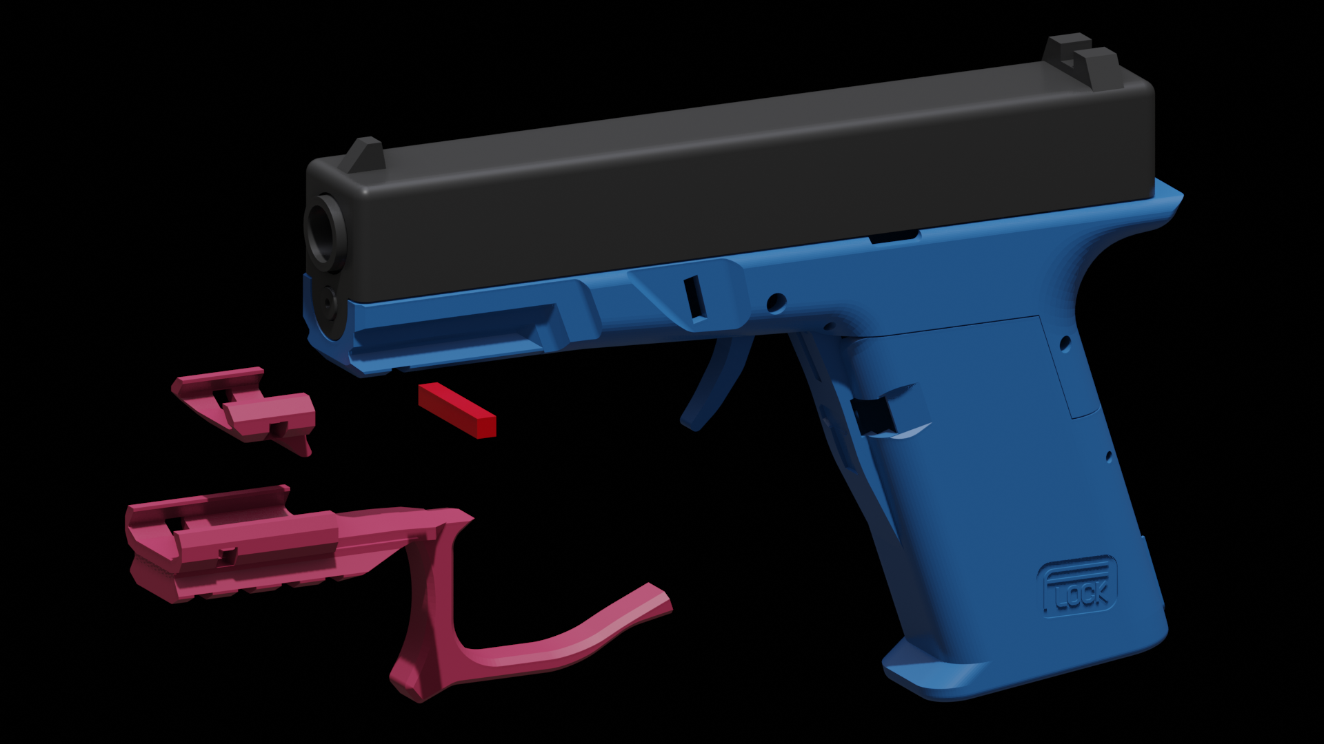 🔫 FLOCK Airsoft Folding Glock 19 Frame (WE g19 gen3)・ STL File for ・Cults