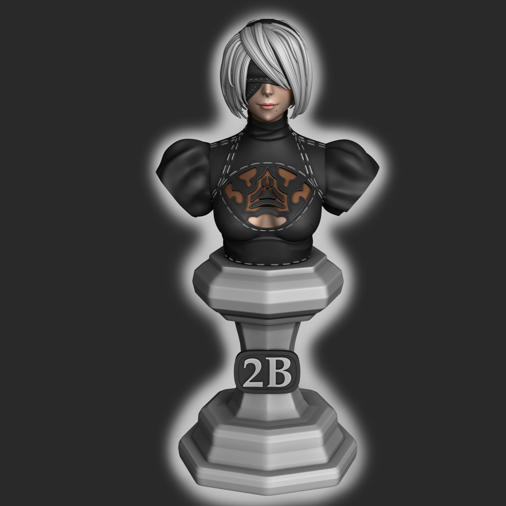 3D file 2B bust - Nier Automata 👤 ・Design to download and 3D print・Cults