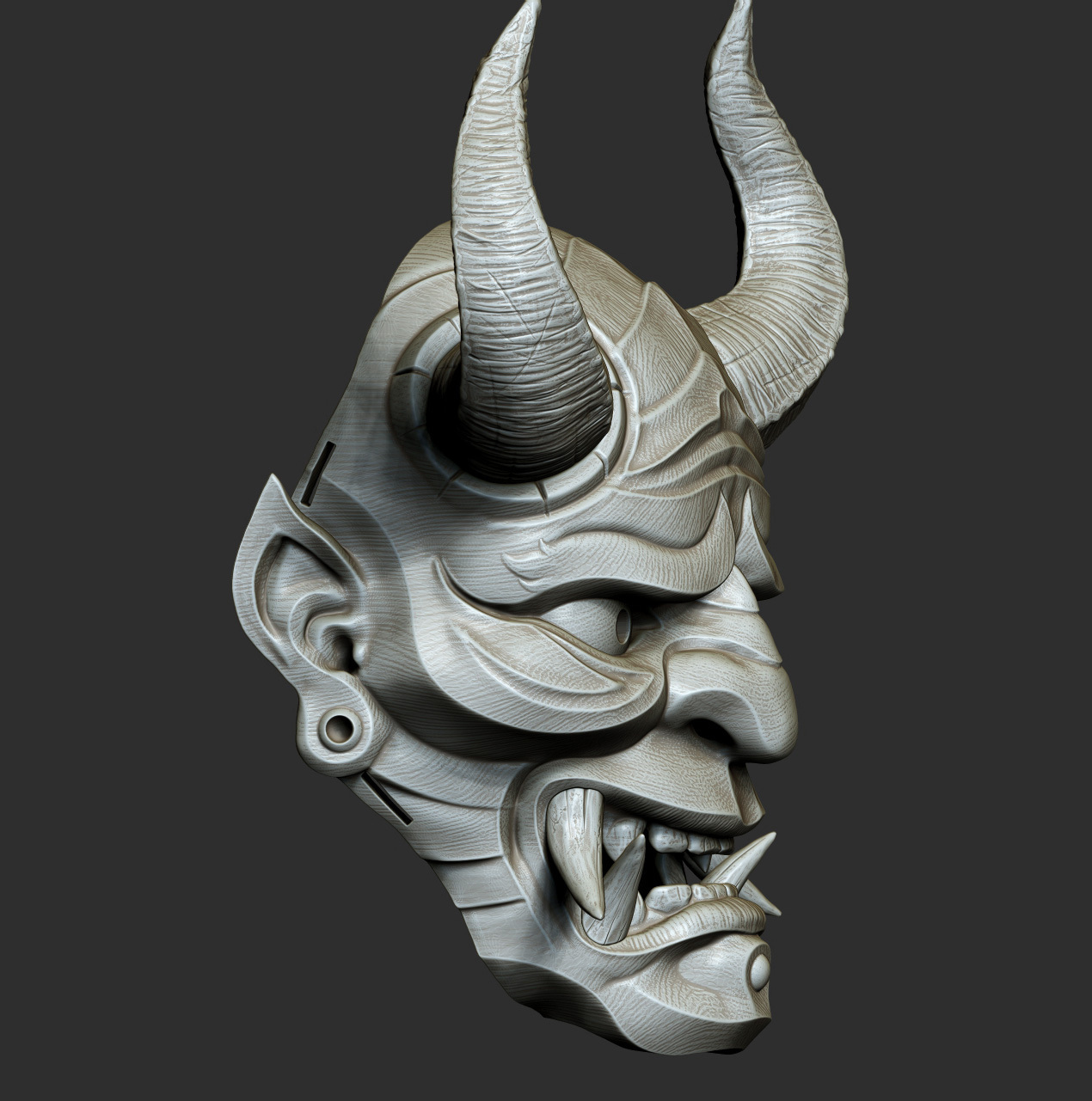 🗡️ Traditional Japanese Hannya Mask Oni Mask Samurai Mask 3D print ...