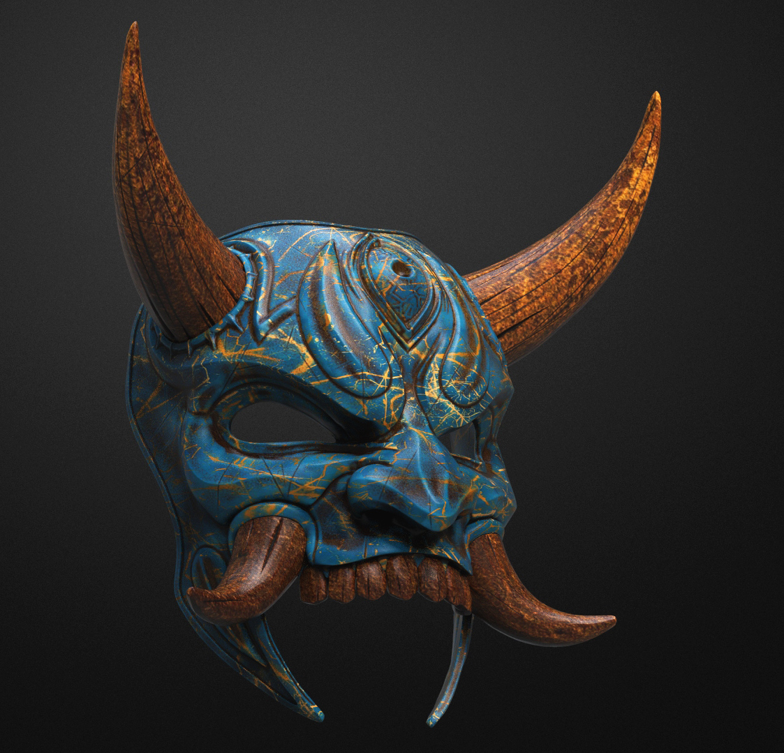 🗡️ Japanese Hannya Oni Mask Samurai Mask Demon Onimusha Mask 3D print ...