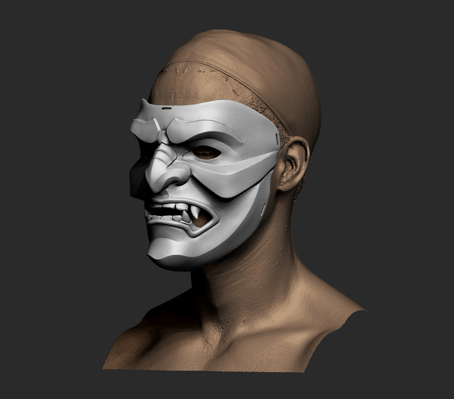 STL file Kabuto Japanese Hannya Mask Oni Mask Samurai Mask 3D print ...