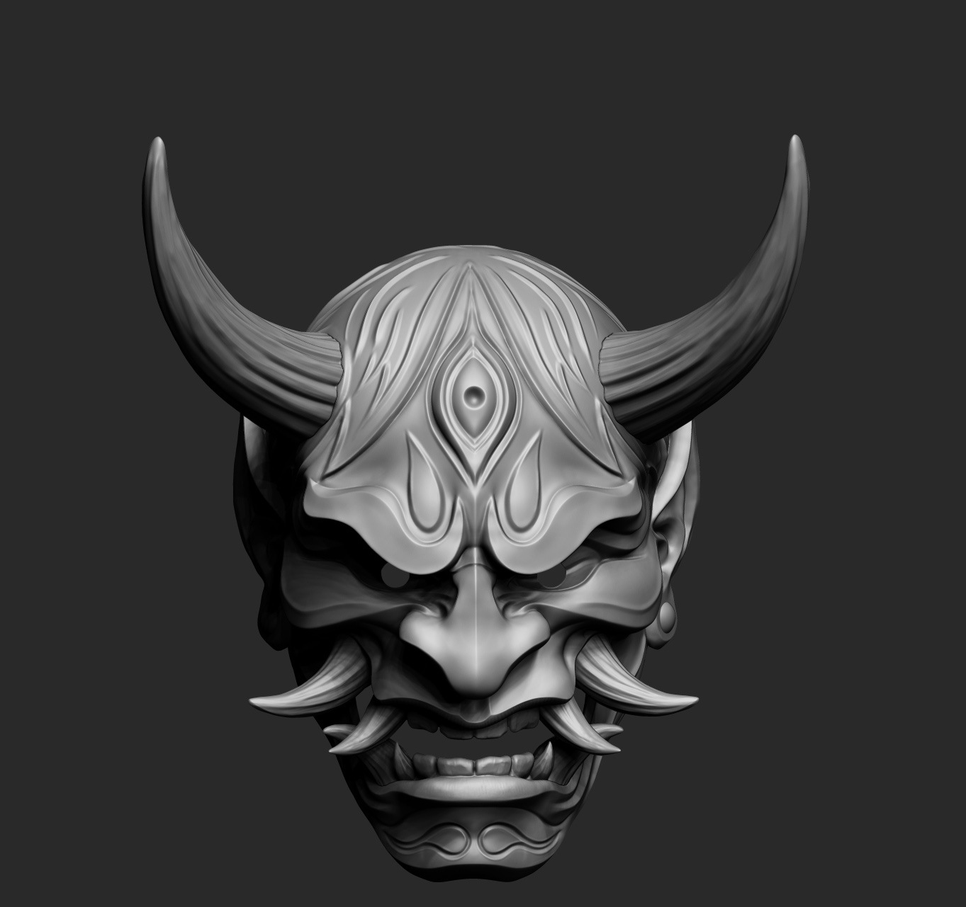 🗡️ Japanese Hannya Mask Oni Demon Mask Samurai Mask 3D print model・ OBJ ...