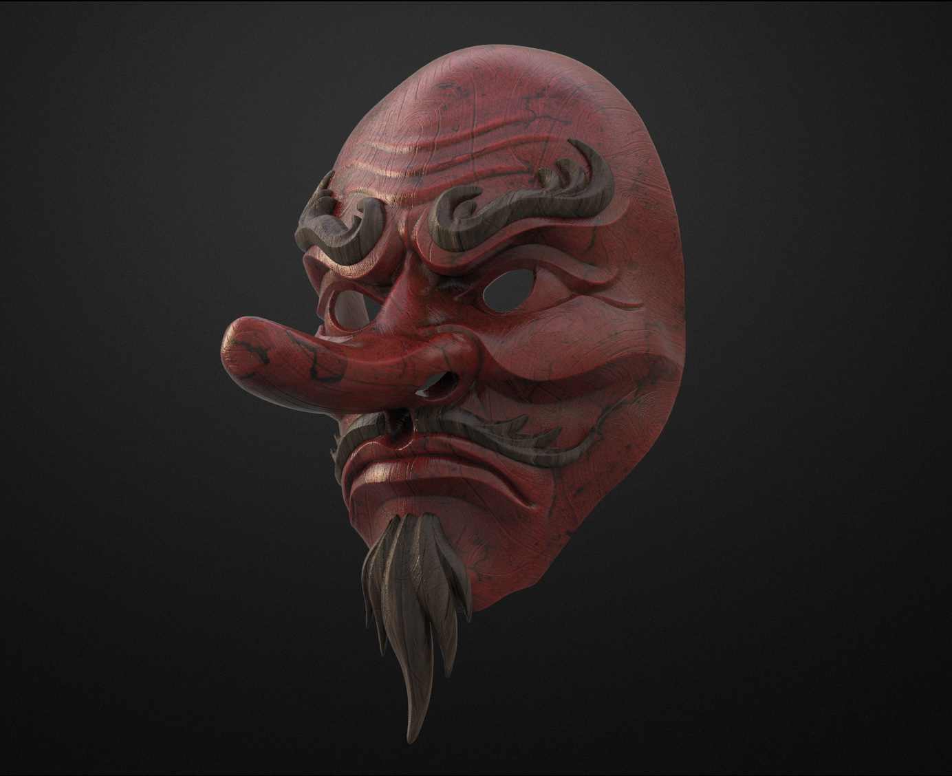 🗡️ Japanese Tengu Mask Oni Demon Mask Samurai Mask 3D print model・ OBJ ...