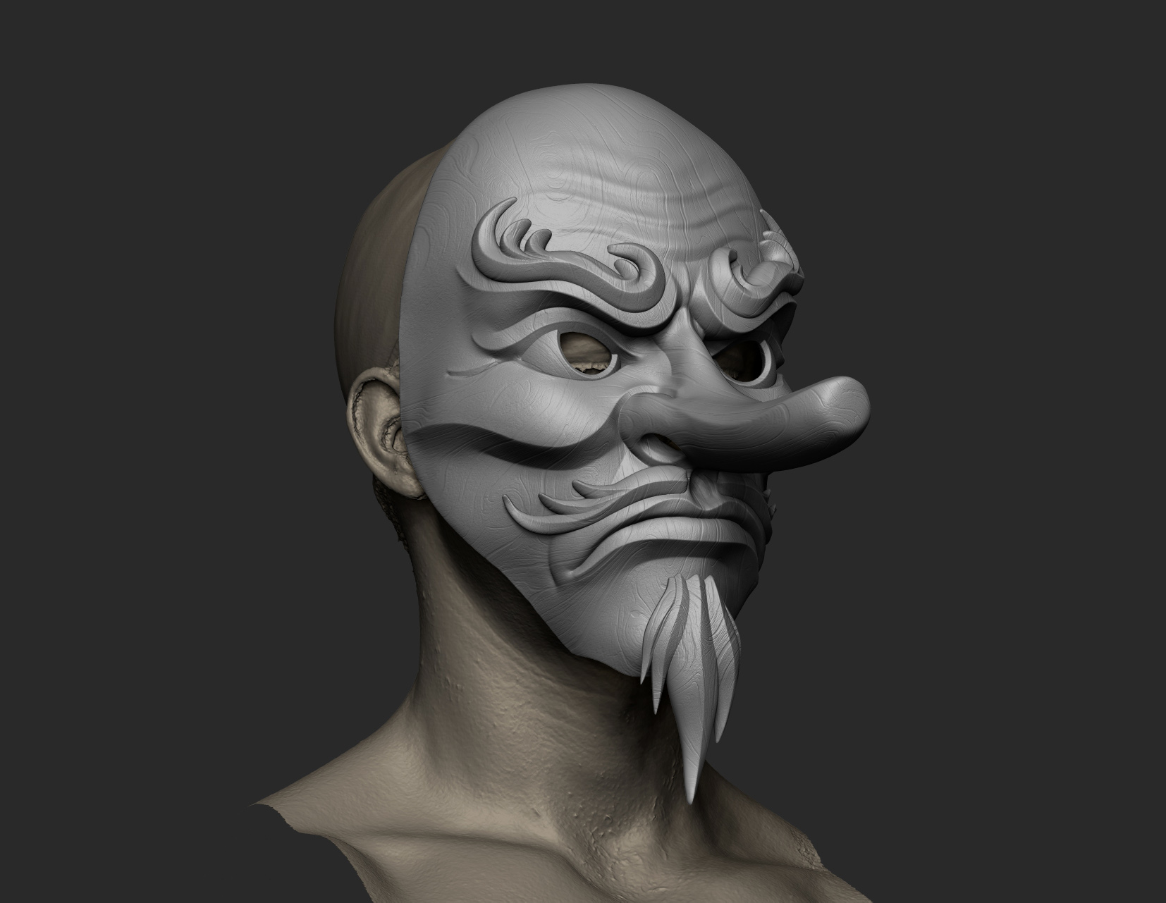 🗡️ Japanese Tengu Mask Oni Demon Mask Samurai Mask 3D print model・ OBJ ...