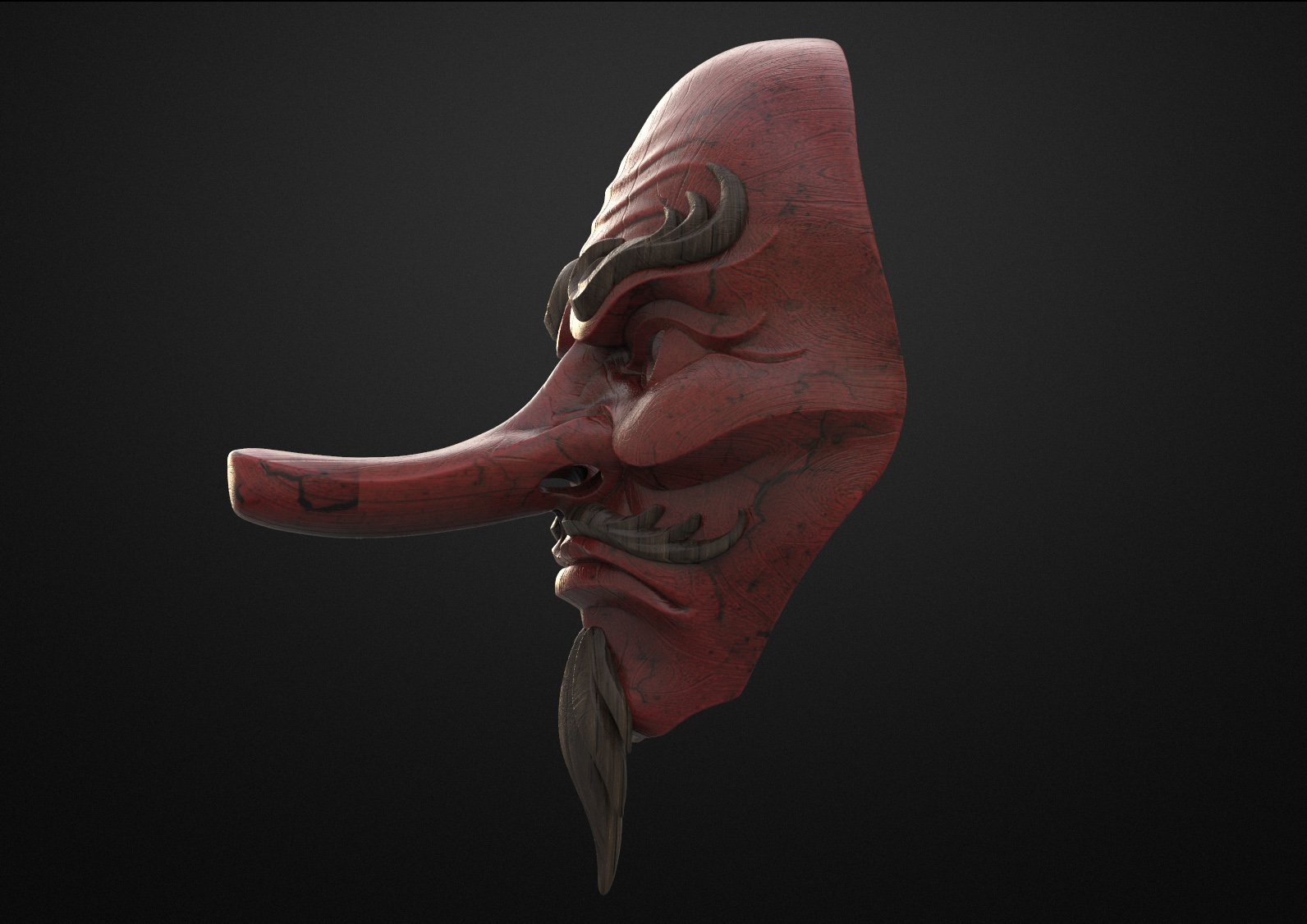 🗡️ Japanese Tengu Mask Oni Demon Mask Samurai Mask 3D print model・ OBJ ...