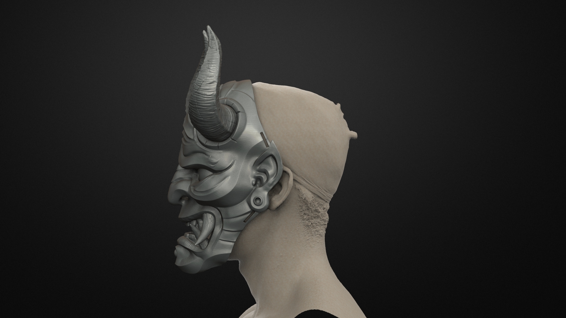 🗡️ Traditional Japanese Hannya Mask Oni Mask Samurai Mask 3D print ...