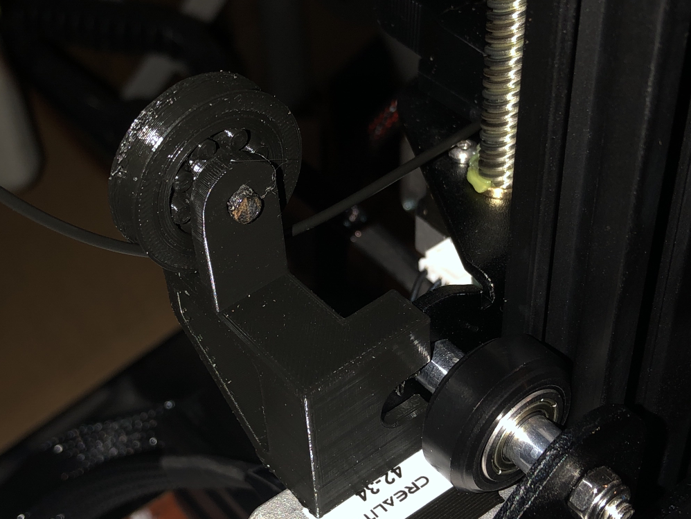3D printing Ender 3 V2 Filament Guide with wheel and print in place ...