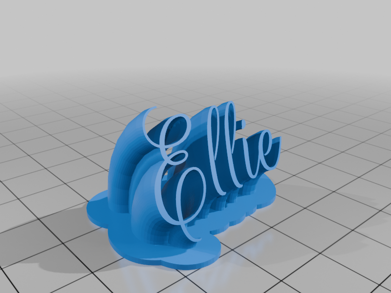🏢 Ellie Sweeping name plate・Free STL File for 3D printing・Cults