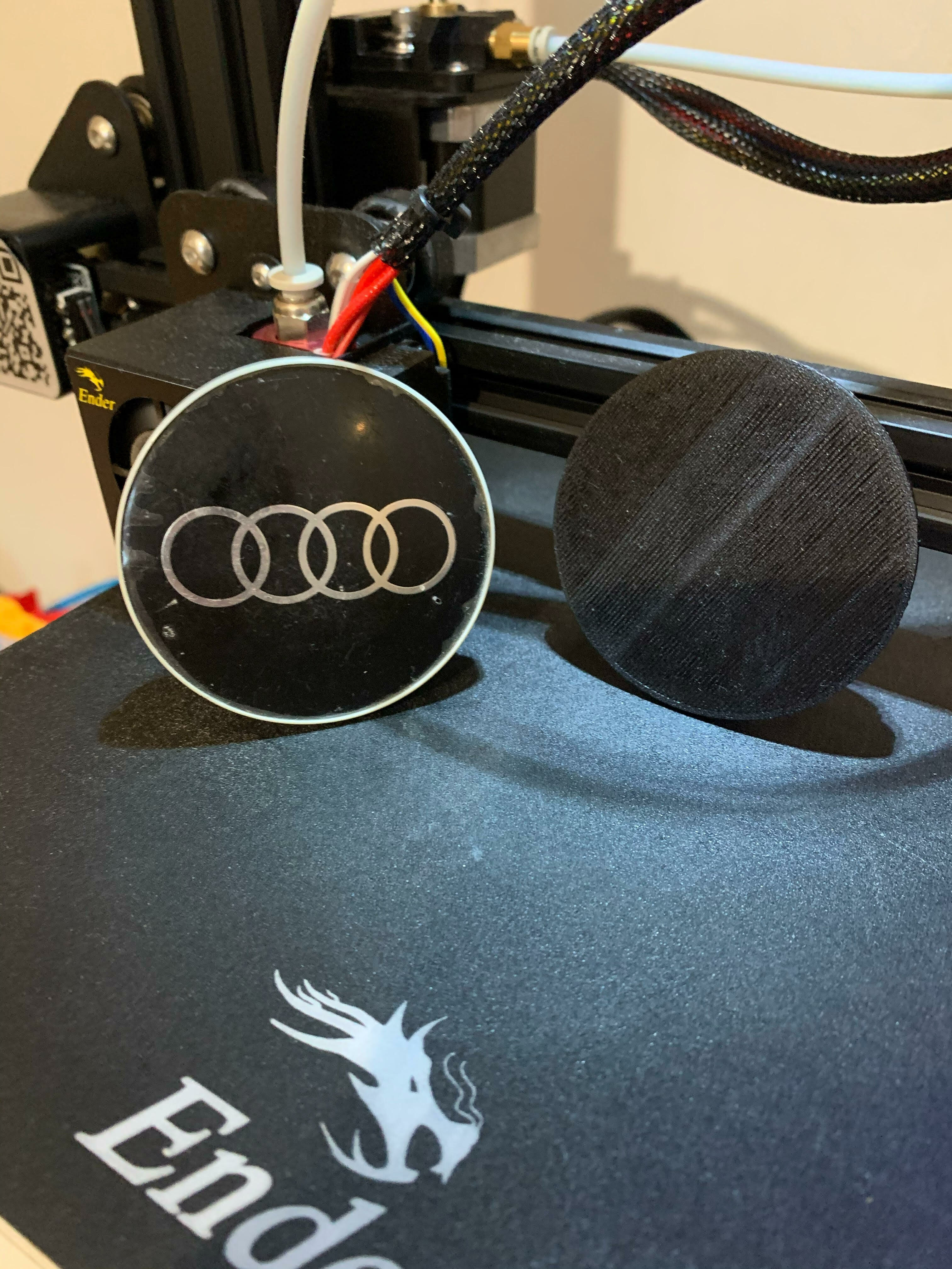 STL file audi wheel center 🚗 (GCODE)・3D printer design to download・Cults