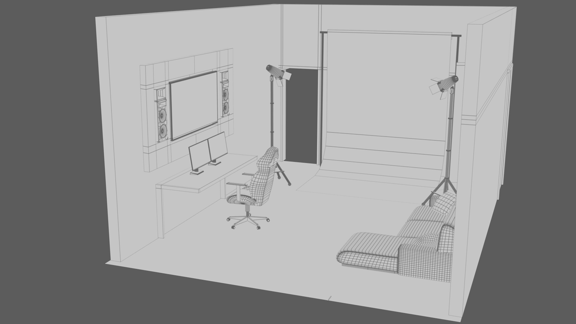🎵 Photography Studio 3d model setup・ OBJ File for ・Cults