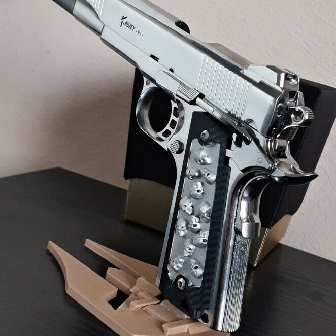 💀 Colt 1911 grips skull in modern shape・ 3D File for ・Cults