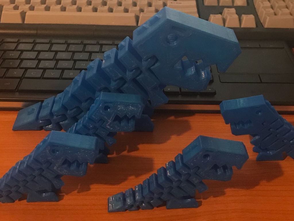 3D printing Flexi Rex with stronger links・Cults