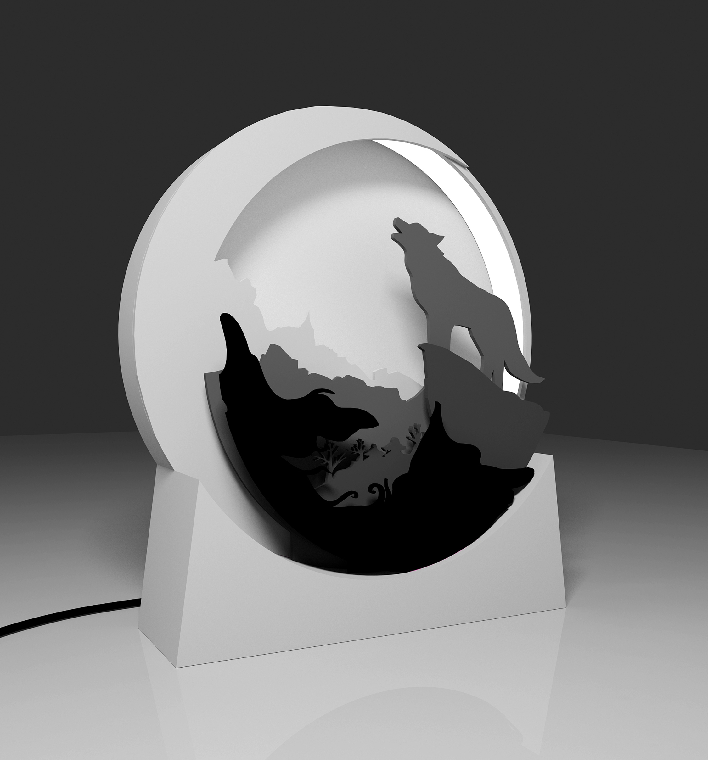 STL file Howling wolf light box 🐺 ・3D printing idea to download・Cults
