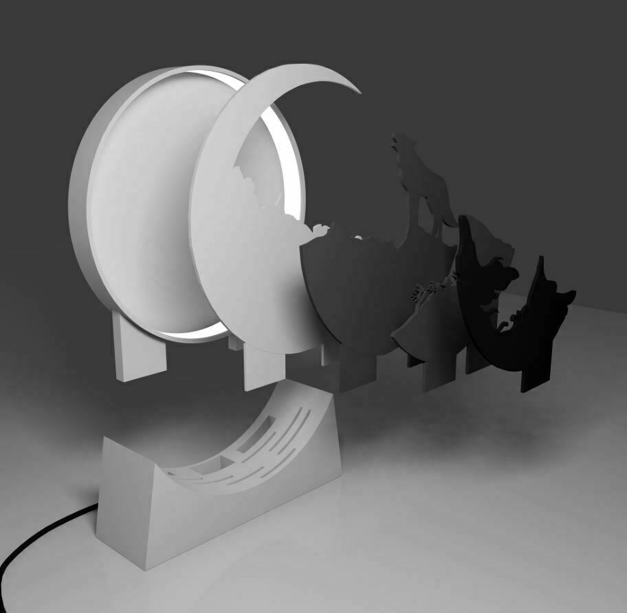STL file Howling wolf light box 🐺 ・3D printing idea to download・Cults