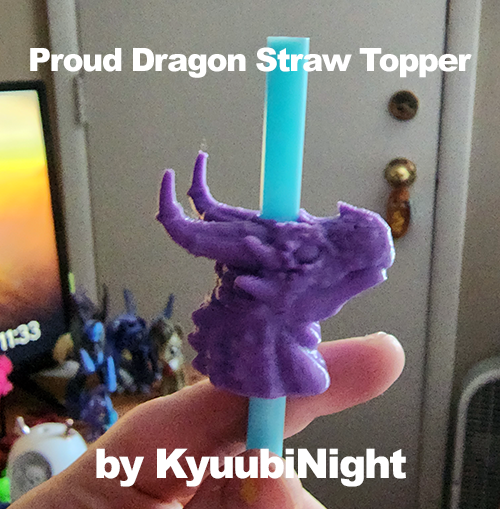 🐉 Proud Dragon Straw Topper・Free STL File for ・Cults