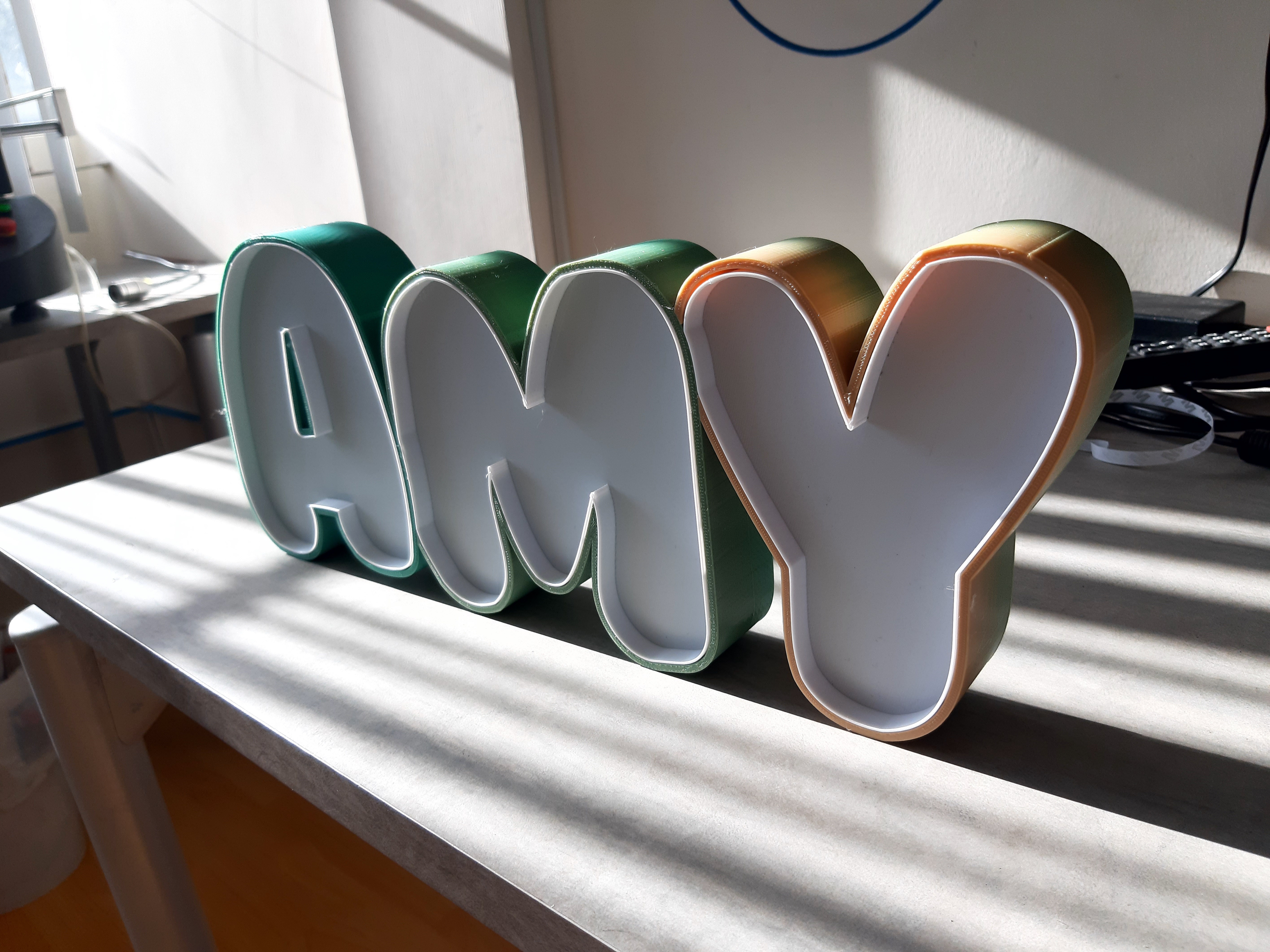 3D file NAME AMY / PERSONALIZED LUMINOUS 🔦・3D printer model to download ...