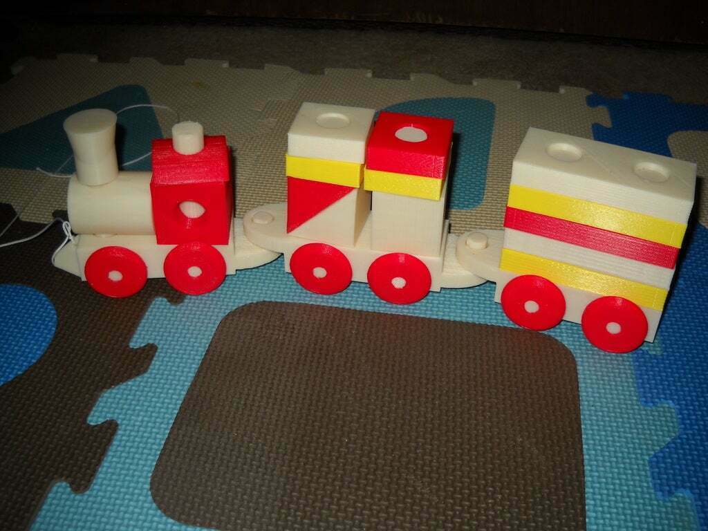 Free STL file pull toy stacking block train 🚆 ・3D printing design to ...