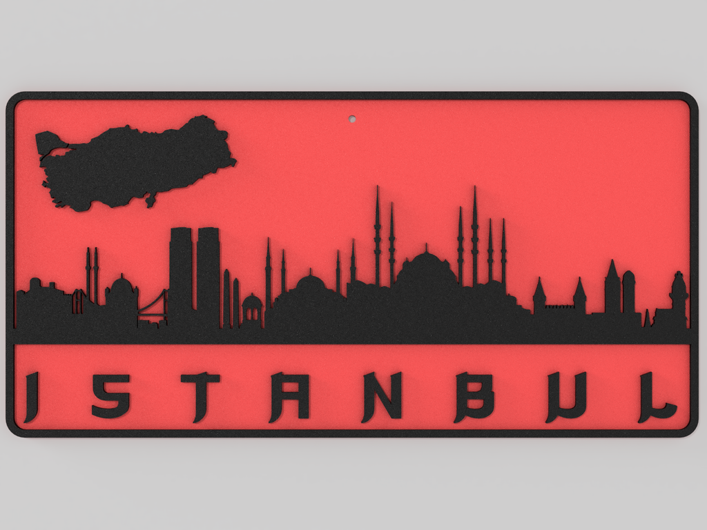 Free 3D file Wall Plate Skyline - Istanbul 🎨・3D printing template to ...