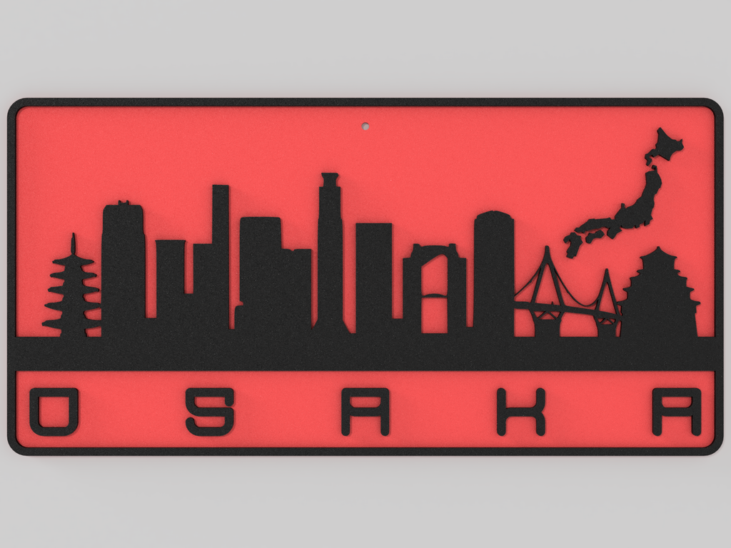 Free 3D file Wall Plate Skyline - Osaka 🎨・3D printable model to ...