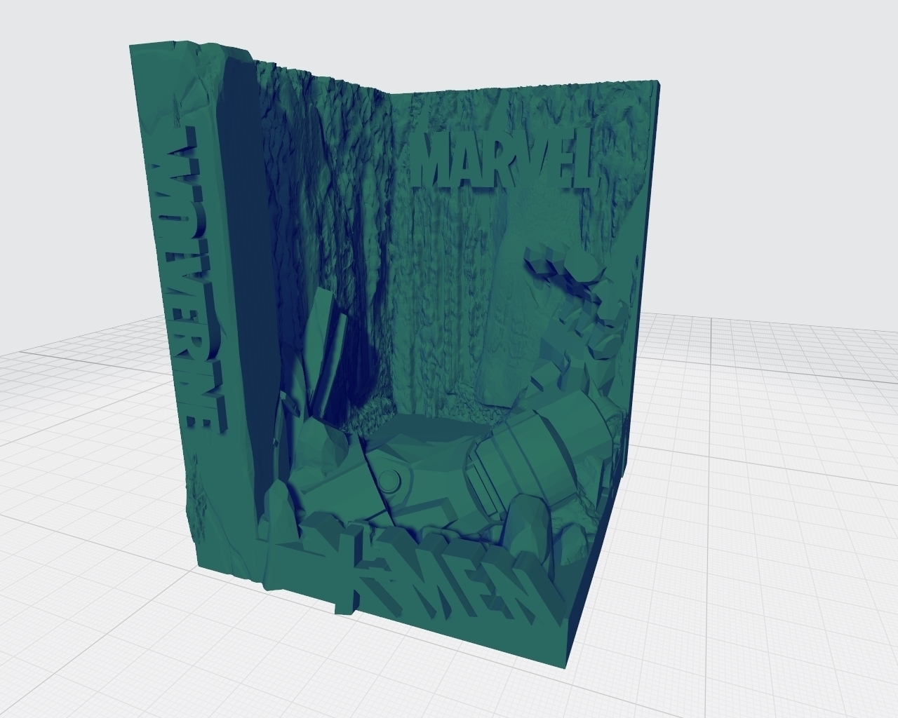 📦 BOX DIORAMA MARVEL WOLVERINE・Free STL File for ・Cults