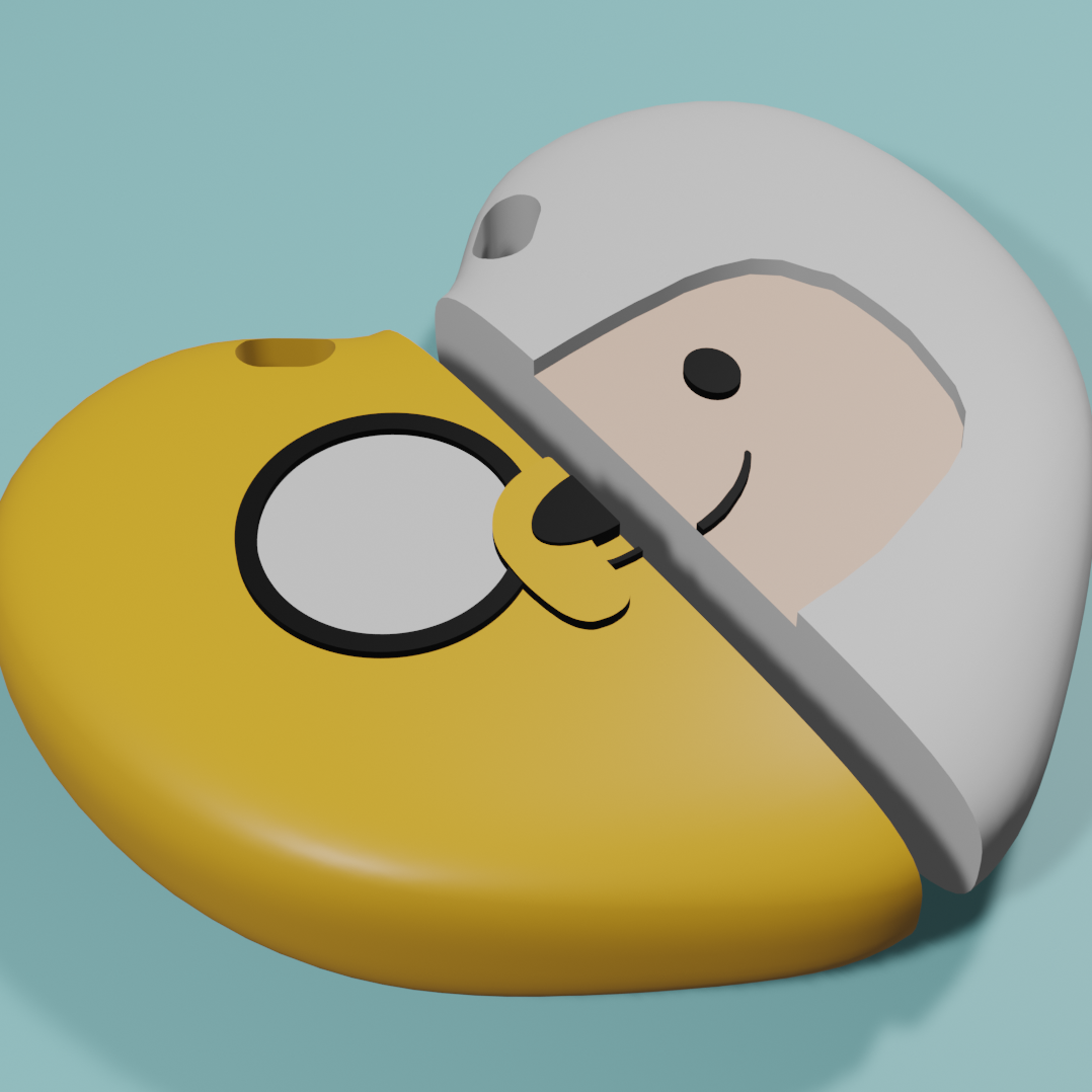 Archivo STL Finn and Jake Keychain 🗝️ ・Idea de impresión 3D para ...