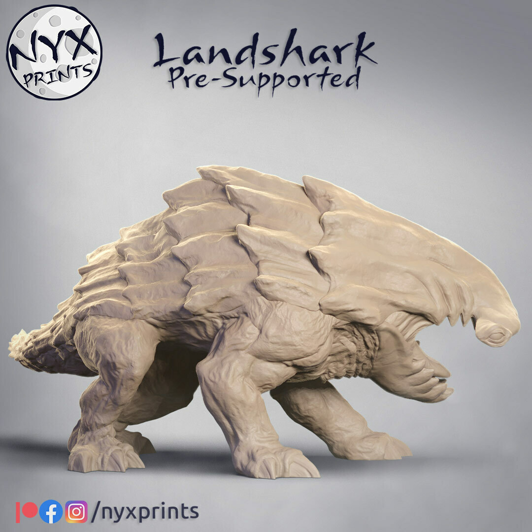 👹 Landshark | Miniature・Free 3D File for ・Cults