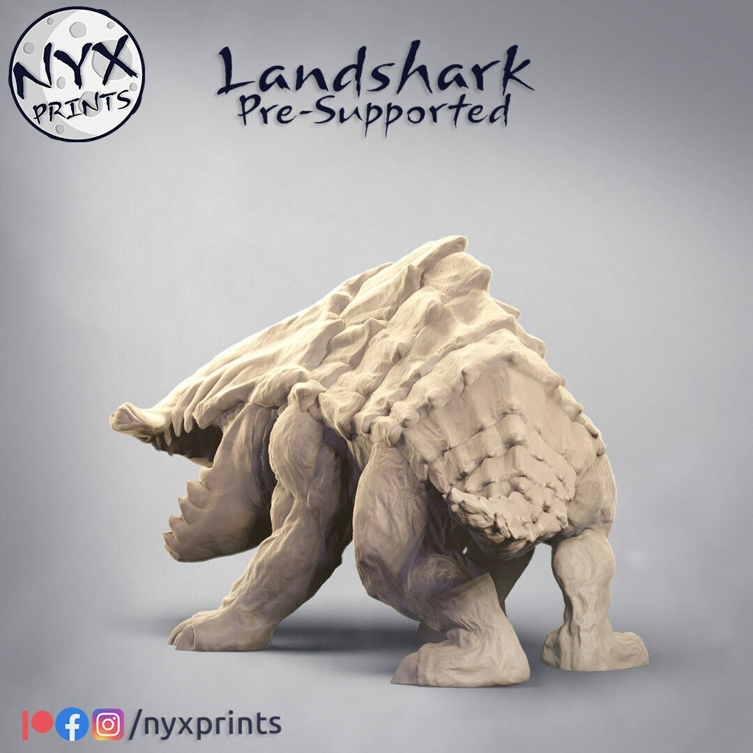 👹 Landshark | Miniature・Free 3D File for ・Cults