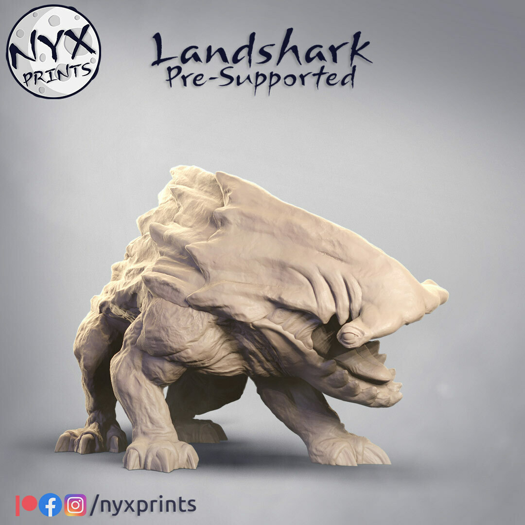 👹 Landshark | Miniature・Free 3D File for ・Cults